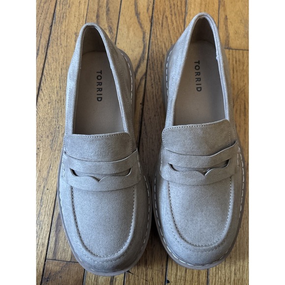 torrid | Shoes | Torrid Platform Penny Loafer Shoe Women 9ww Wide Tan ...